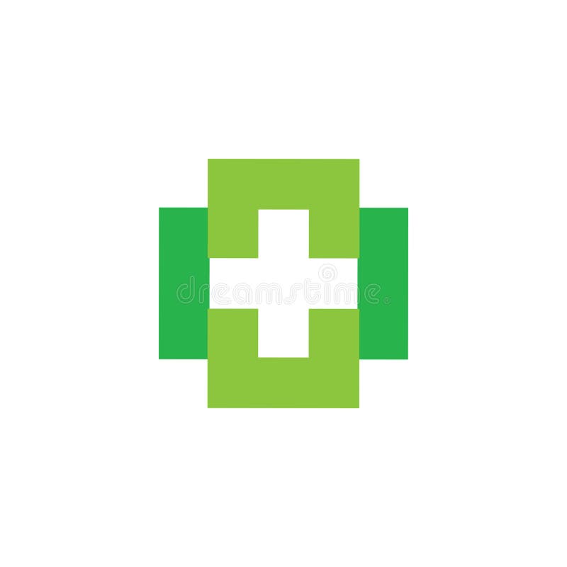 Linked Simple Square Geometric Plus Medical Logo Vector Stock Vector ...