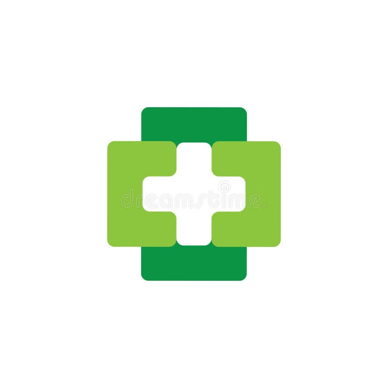 Linked Simple Square Geometric Plus Medical Logo Vector Stock Vector ...