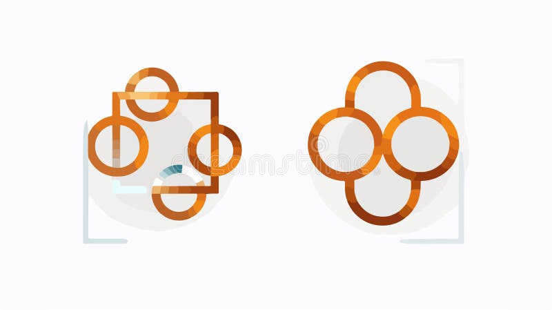 Linked Square and Round Symbol Design Vector Cartoon Stock Illustration ...