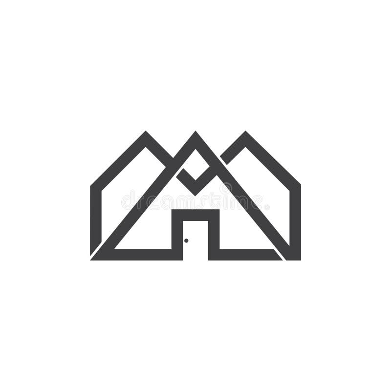 Linked Triangle Home Shape Linear Logo Vector Stock Vector ...