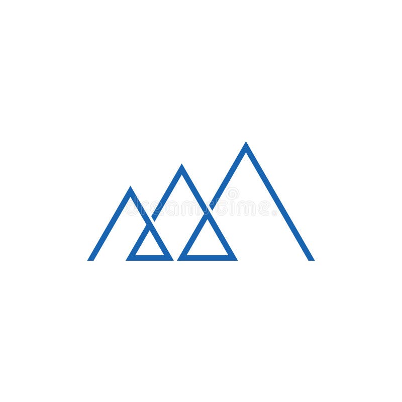 Linked Triangle Mountain Symbol Logo Vector Stock Vector - Illustration ...