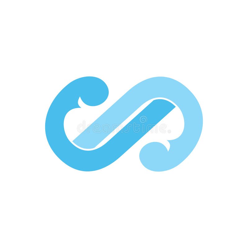 Linked Wavy Shape Logo Vector Stock Vector - Illustration of blue, link ...