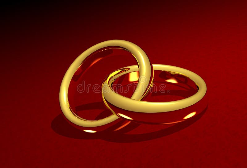 Linked wedding rings stock illustration. Illustration of fiancee - 11091430