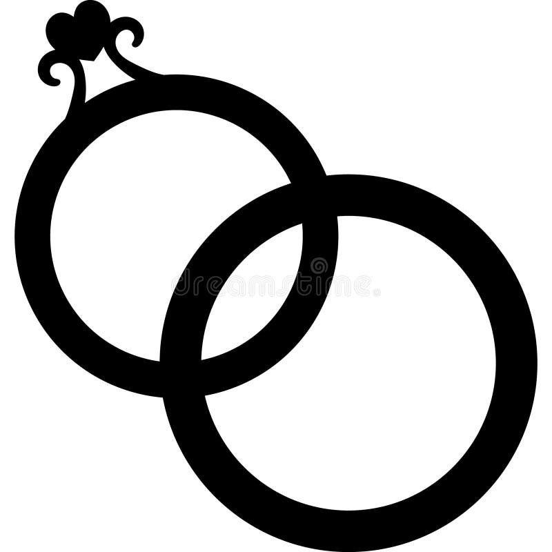 Linked wedding rings stock illustration. Illustration of vector - 345885044