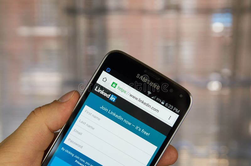 Linkedin Application on Android Smartphone Editorial Stock Photo ...