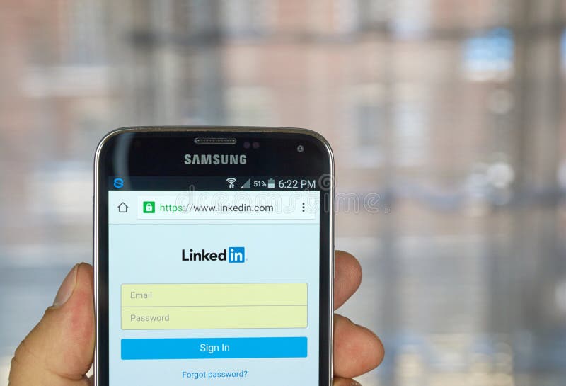 Linkedin Application on Android Smartphone Editorial Photography ...