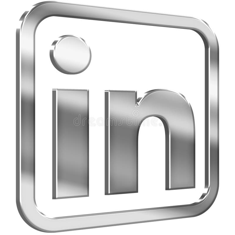 Linkedin 3D Icon with Silver Metallic Effect Social Media Logo Editorial Image - Illustration of ...