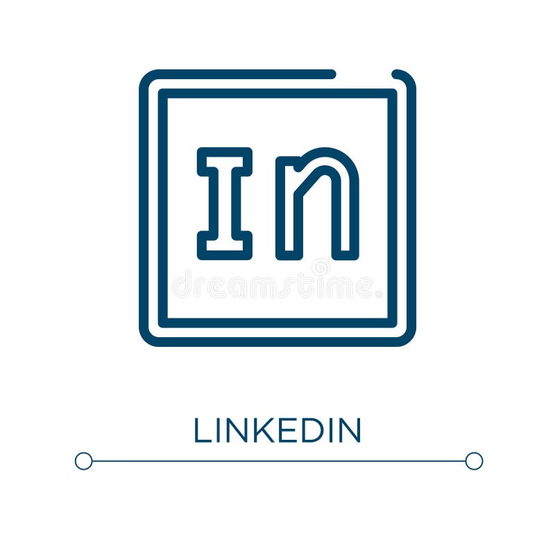 Linkedin Icon. Linear Vector Illustration. Outline Linkedin Icon Vector ...