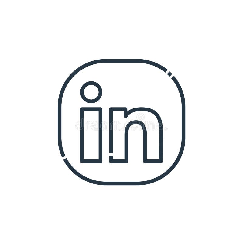 Linkedin Icon Vector from Social Media Logos Concept. Thin Line ...