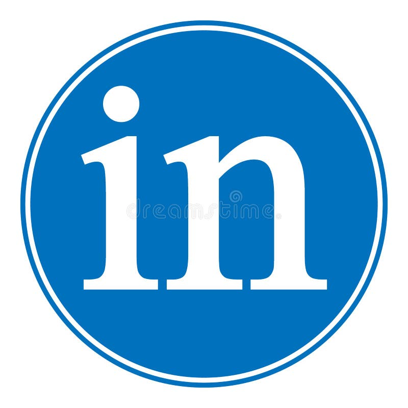 Linkedin icon on white. editorial image. Illustration of message ...