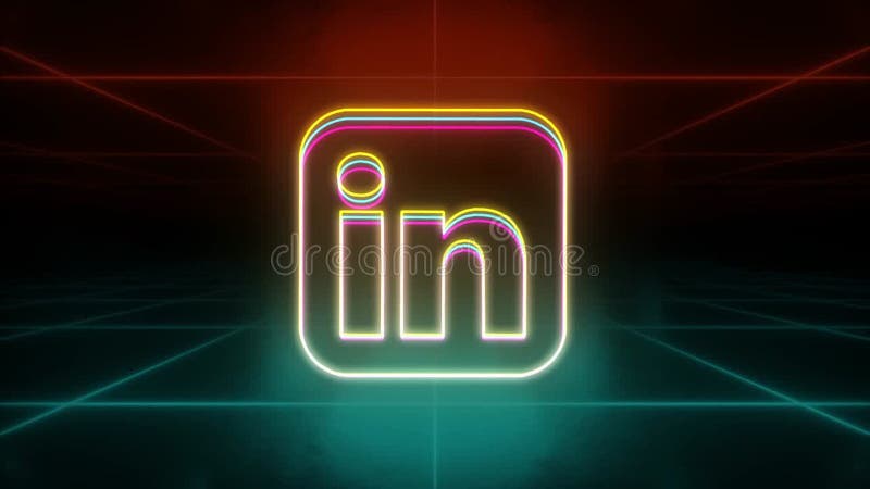 Linkedin Logo Animation Retro Background Stock Video - Video of ...