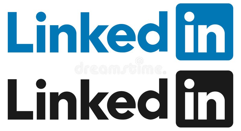 Linkedin Logo in Black and Blue Colors Editorial Photography ...