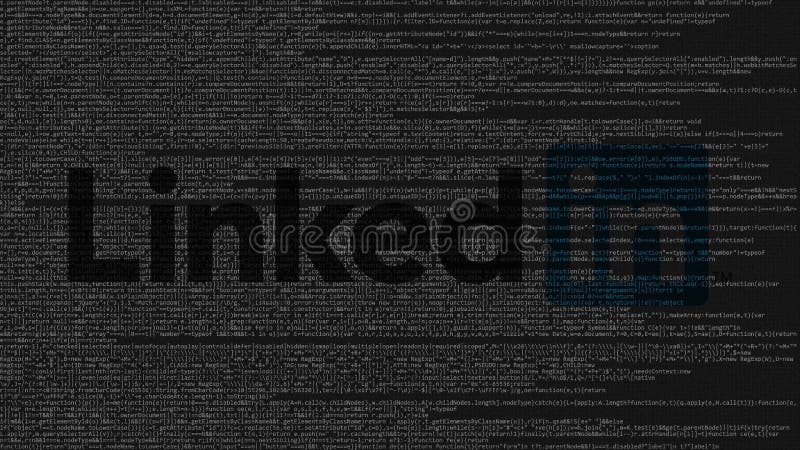 LinkedIn Logo Made of Source Code on Computer Screen. Editorial Loopable Animation Stock Footage ...
