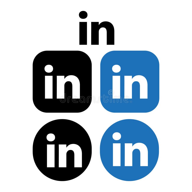 The Linkedin Logo is Shown in Various Square and Circle Shapes on a ...