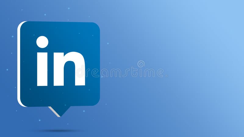 Linkedin Logo on Speech Bubble Icon 3d Rendering Background Editorial ...