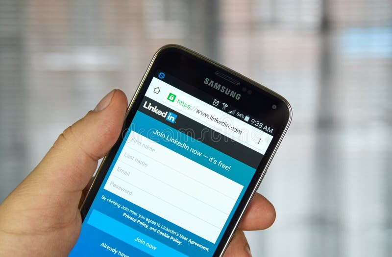 Linkedin Mobile Application on a Cell Phone. Editorial Stock Image ...