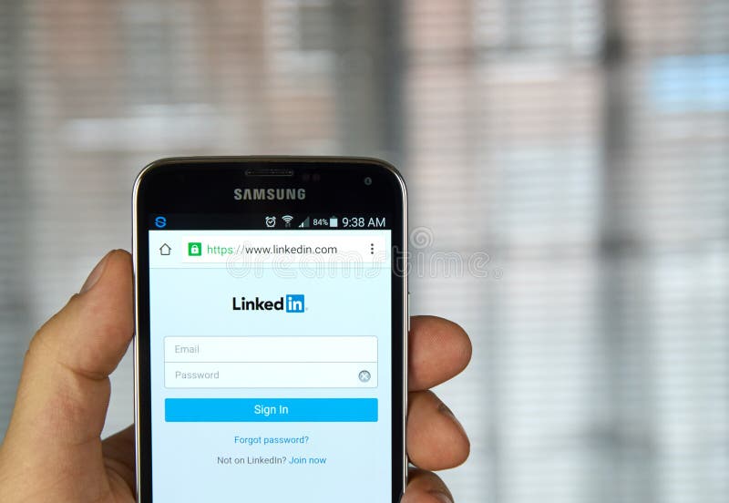 Linkedin Mobile Application on a Cell Phone. Editorial Stock Image ...