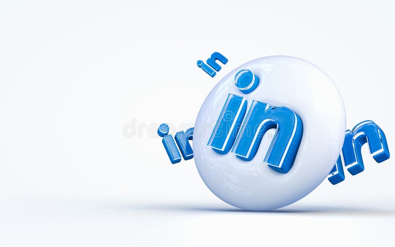 Linkedin Sign Realistic 3d Rendering Iconic Background Editorial Stock ...