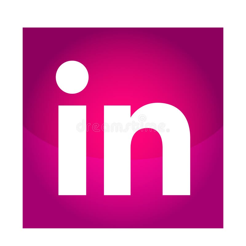 LinkedIn Social Media Icon Logo Vector Element in Red on White ...