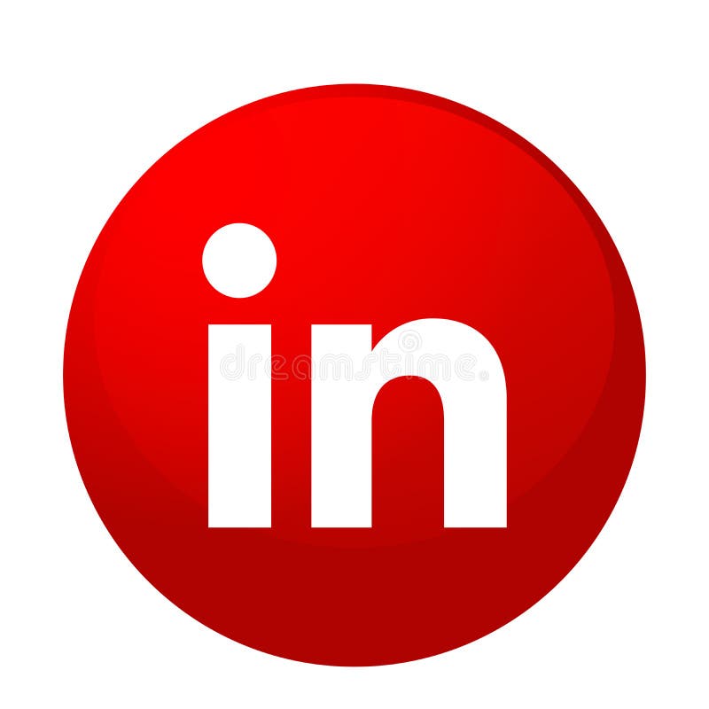 LinkedIn Social Media Icon Logo Vector Element In Red On White ...