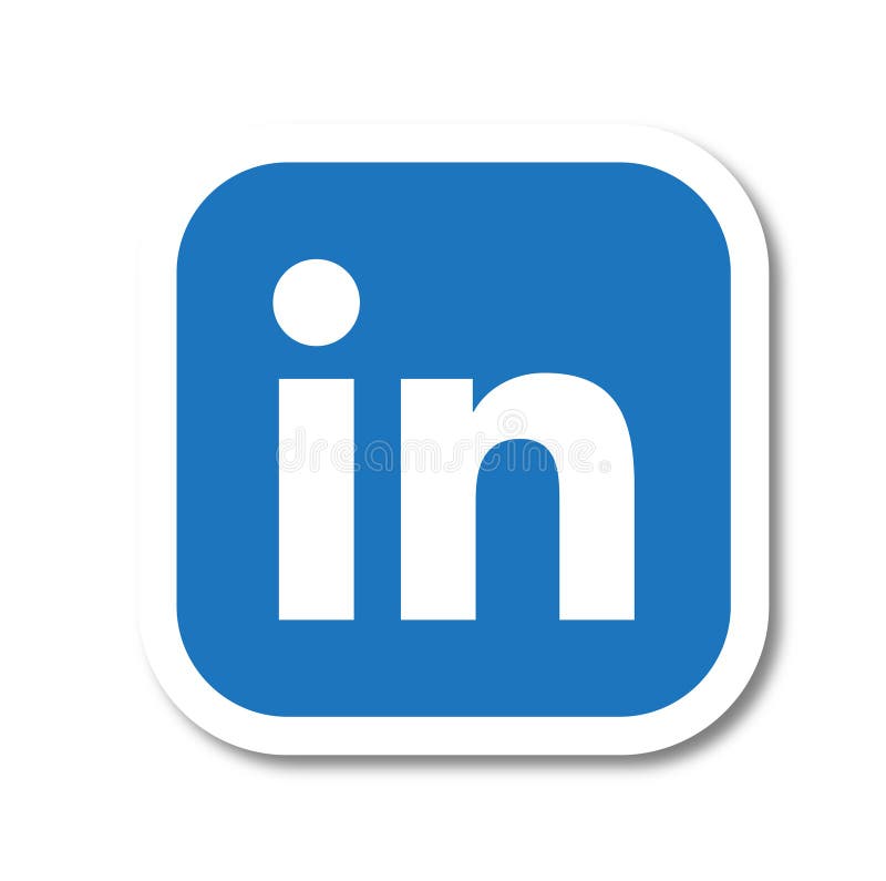 LinkedIn Social Media Original Logo Icon Sticker Die Line Logo Vector ...
