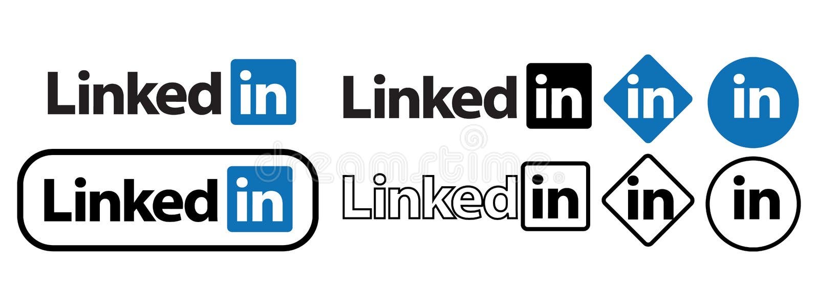 Linkedin Logo Set in Different Shape Editorial Photography ...