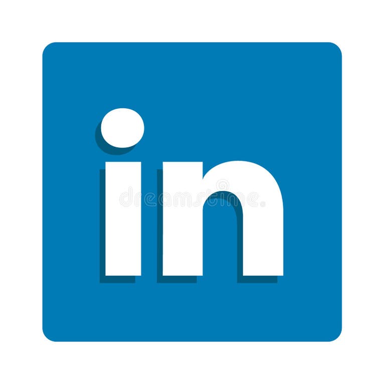 Linkedin icon button editorial stock photo. Illustration of color ...