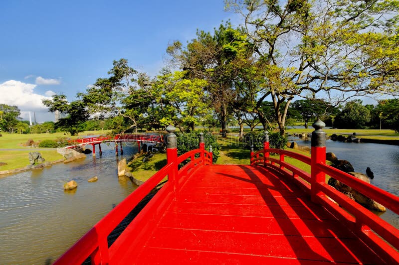 Linking Bridges in Chinese Garden Stock Photo - Image of bridge, park ...
