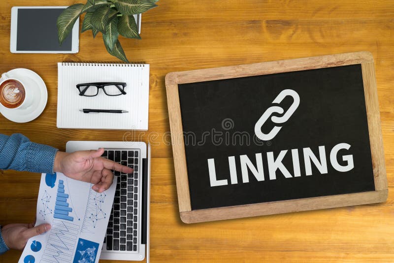 Linking Up Laptop To Network By All Ways Devices Stock Image - Image of ...