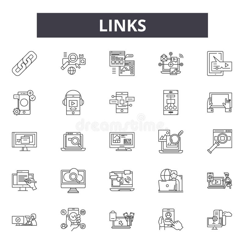 Links Line Icons, Signs, Vector Set, Outline Illustration Concept Stock ...