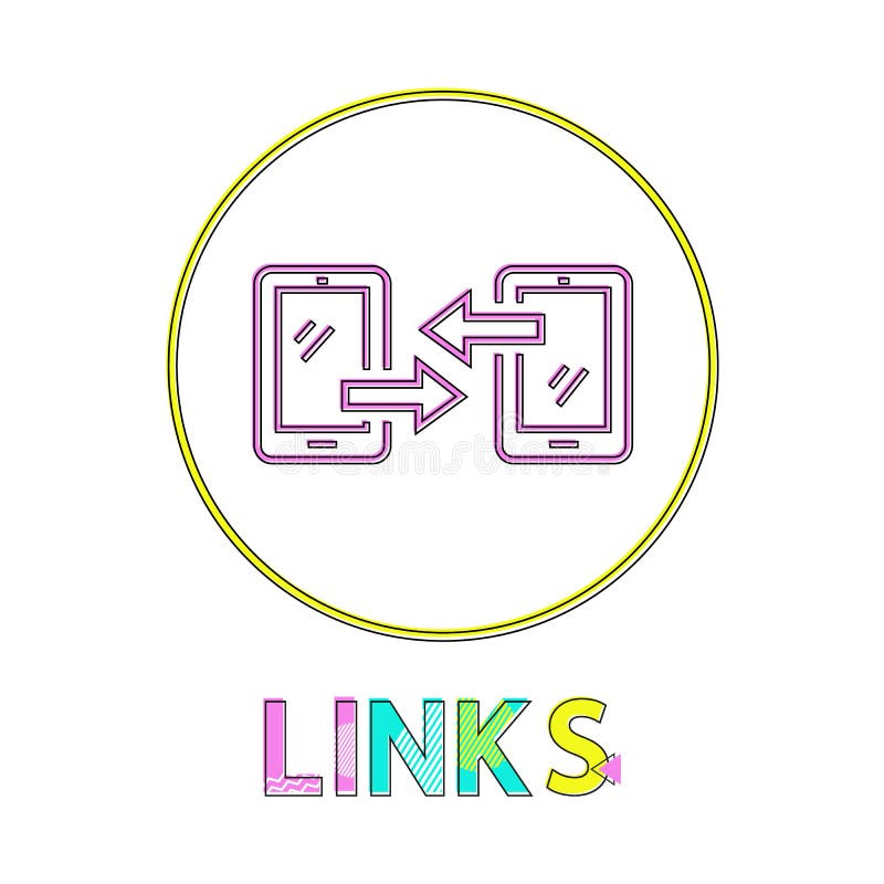 Links Linear Icon with Devices that Set Connection Stock Vector ...