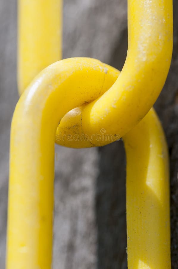 Links of yellow chain stock image. Image of plastic, barrier - 76800809