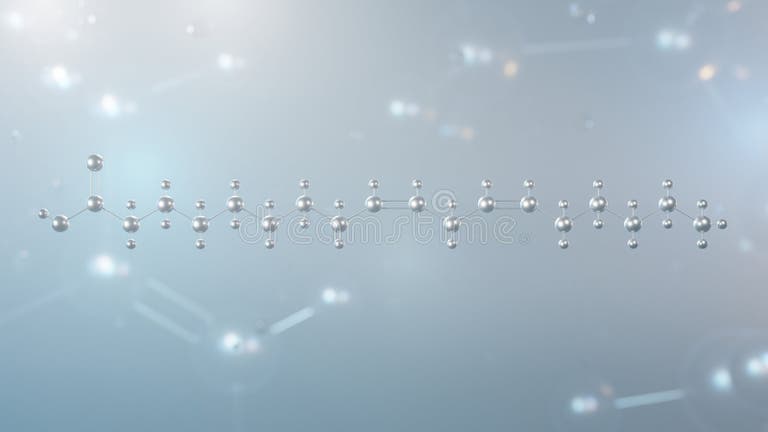 Linoleic Acid Molecular Structure, 3d Model Molecule, Omega-6 ...
