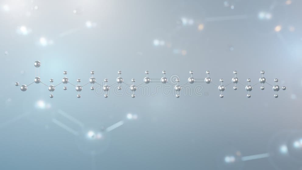 Linoleic Acid Molecular Structure, 3d Model Molecule, Omega-6 ...