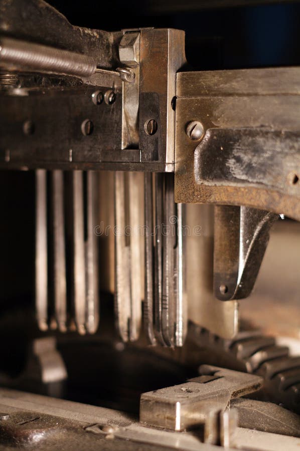 Linotype Gears at Newspaper Shop Stock Photo - Image of newspapers ...