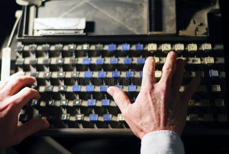 Linotype keyboard stock image. Image of work, paper, keys - 10588349