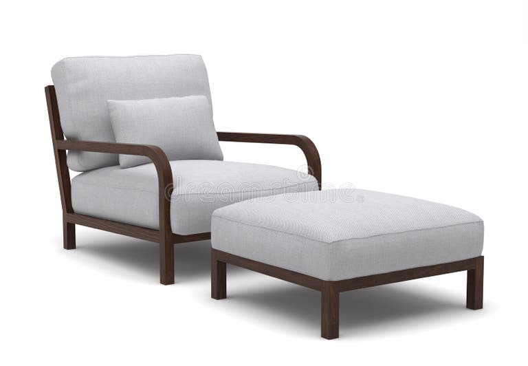 Linteloo Dario Armchair Whith Pouf Stock Photo - Image of comfort ...