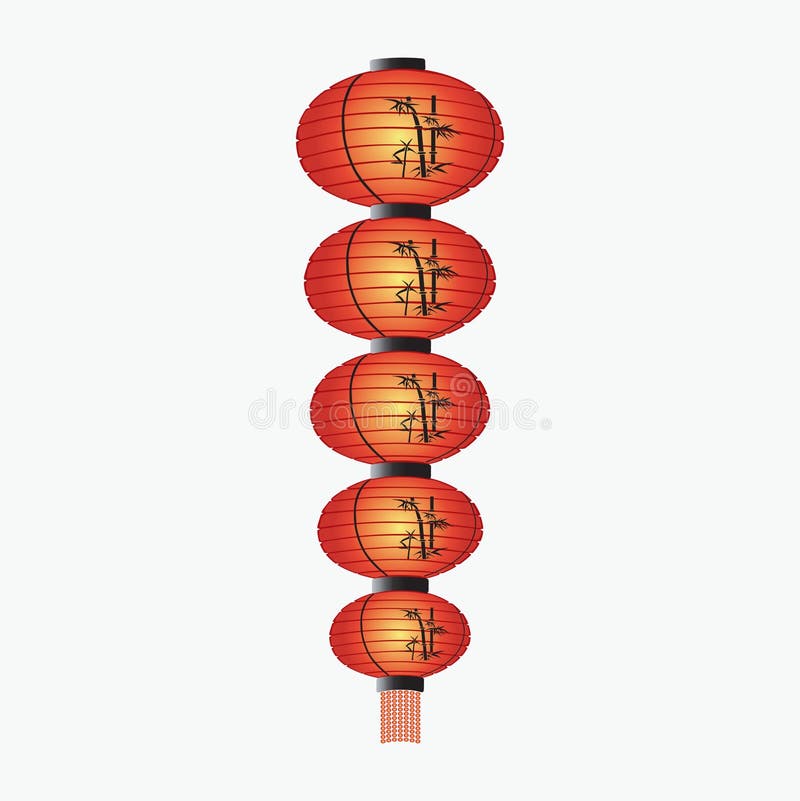 Linternas rojas. ilustración del vector. Ilustración de tradicional ...