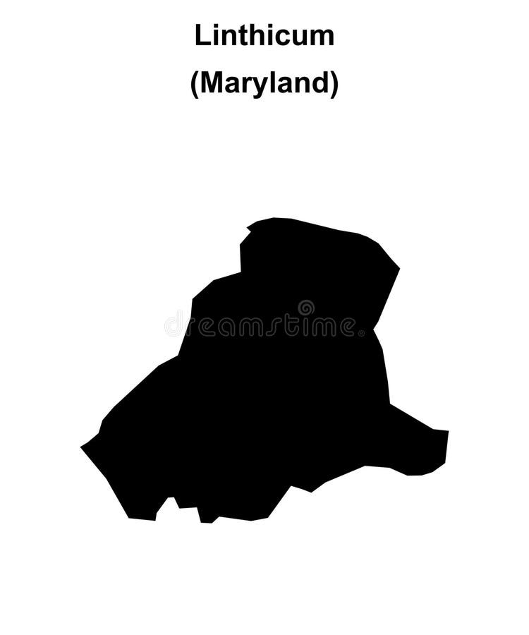 Linthicum outline map stock illustration. Illustration of template ...