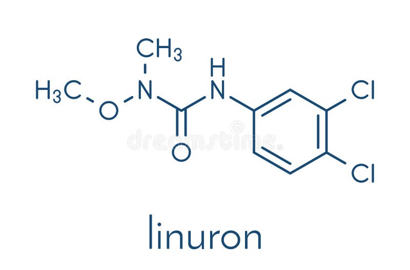 Linuron Herbicide Molecule. 3D Rendering. Atoms are Represented As ...