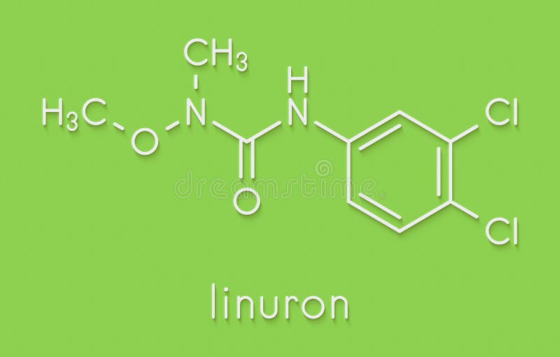 Linuron Herbicide Molecule. 3D Rendering. Atoms are Represented As ...