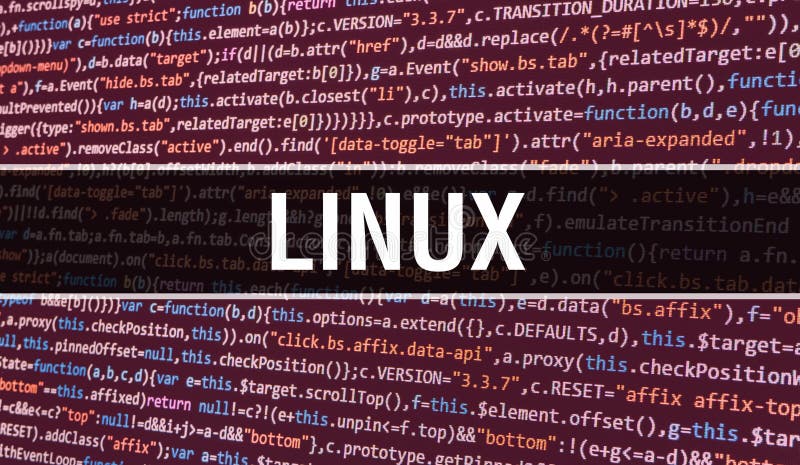 Linux Concept With Random Parts Of Program Code Linux With Programming Code Abstract Technology