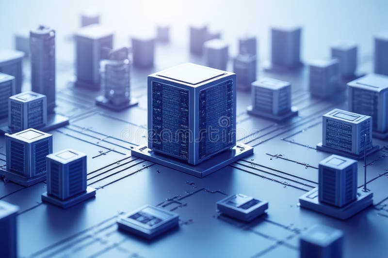 Linux Virtual Private Server Illustration Stock Illustration ...