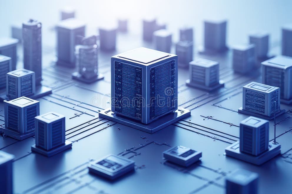 Linux Virtual Private Server Illustration Stock Illustration ...