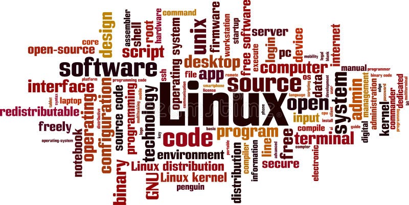 Linux word cloud stock vector. Illustration of opensource - 274834990