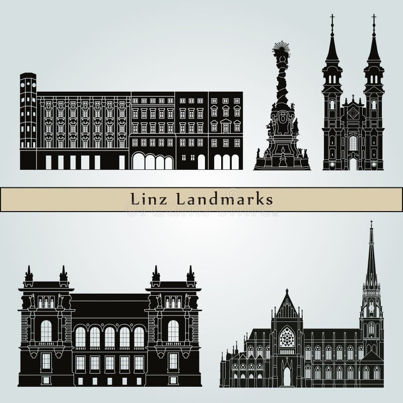 Linz Silhouette Skyline. Austria - Linz Vector City, Austrian Linear ...