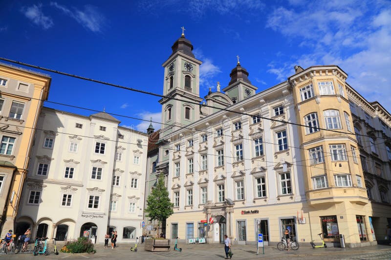 Linz Main Square in Austria Editorial Stock Image - Image of austrian ...