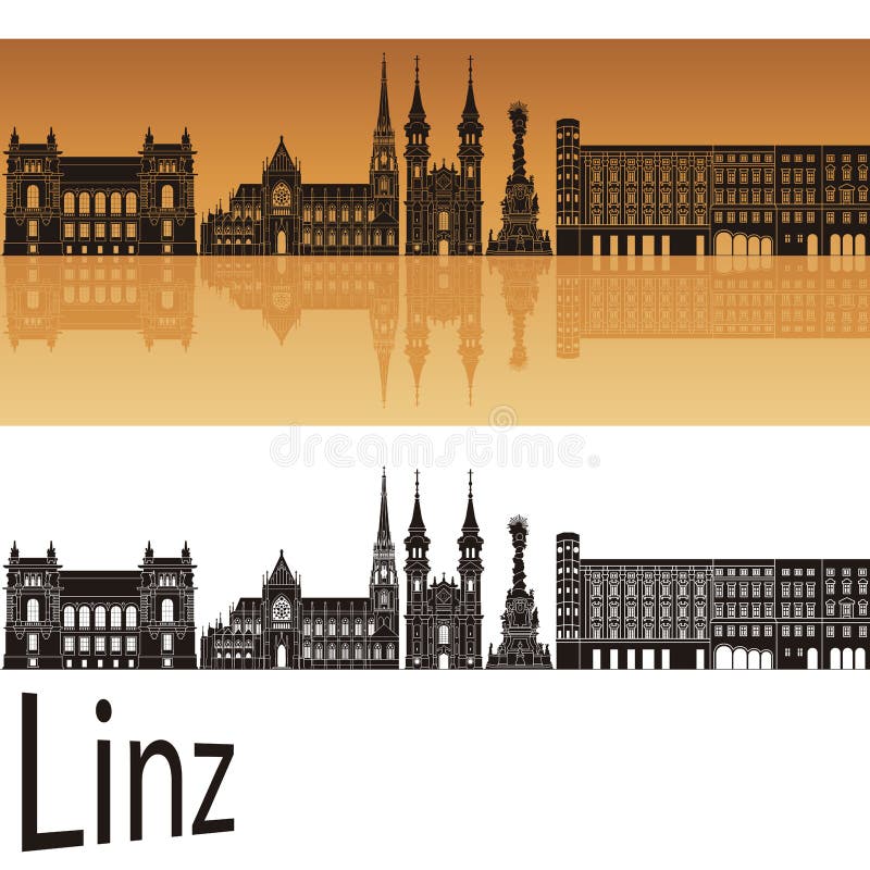 Linz Silhouette Skyline. Austria - Linz Vector City, Austrian Linear ...