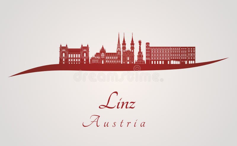 Linz Silhouette Skyline. Austria - Linz Vector City, Austrian Linear ...