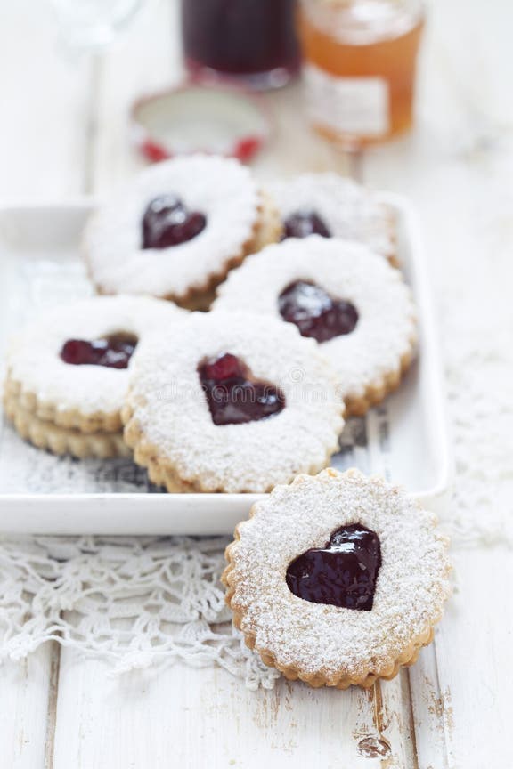 Linzer cookies stock photo. Image of cherry, spice, sweet - 29625060